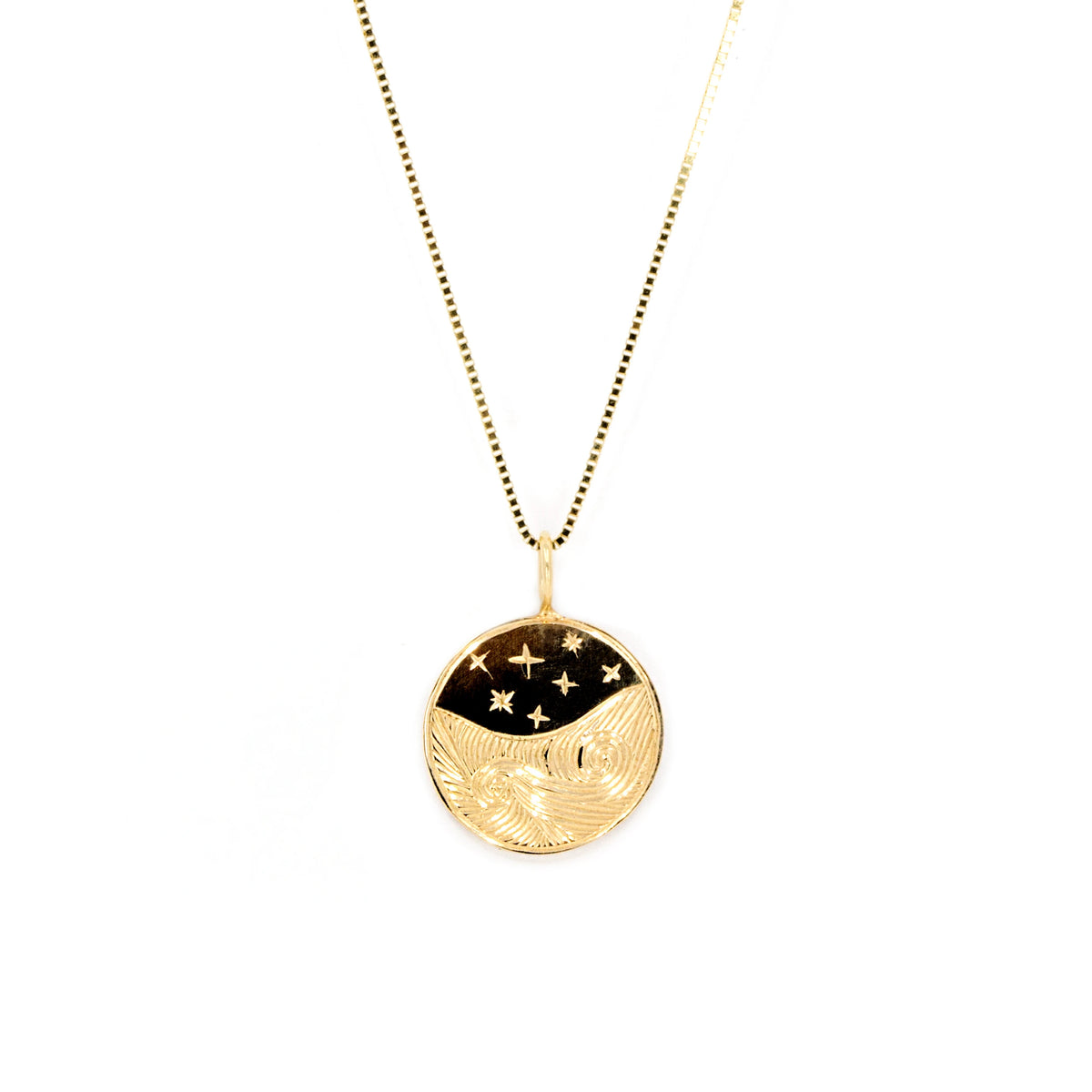 Starry Night Gold Pendant by Deborah Lavery | Ruby Mardi