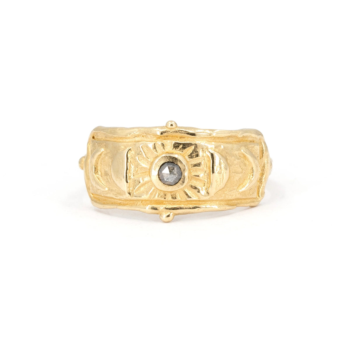 RUBY MARDI | Moon Phase Ring w/ Salt & Pepper diamond – Ruby Mardi