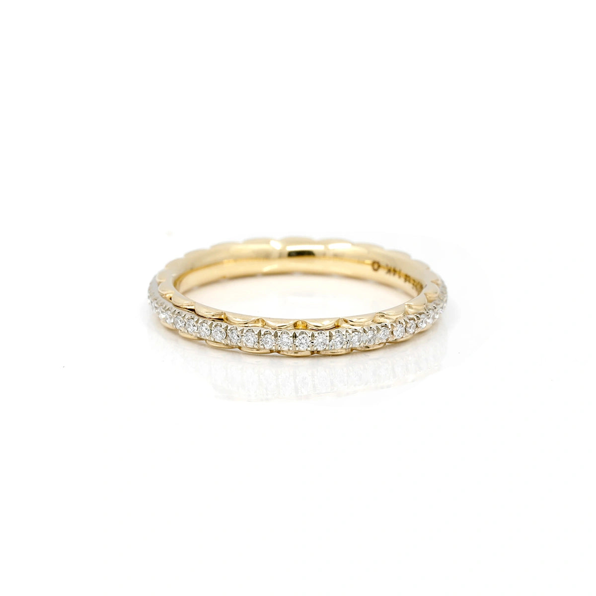RUBY MARDI | Full eternity wedding band with gold petal details – Ruby ...
