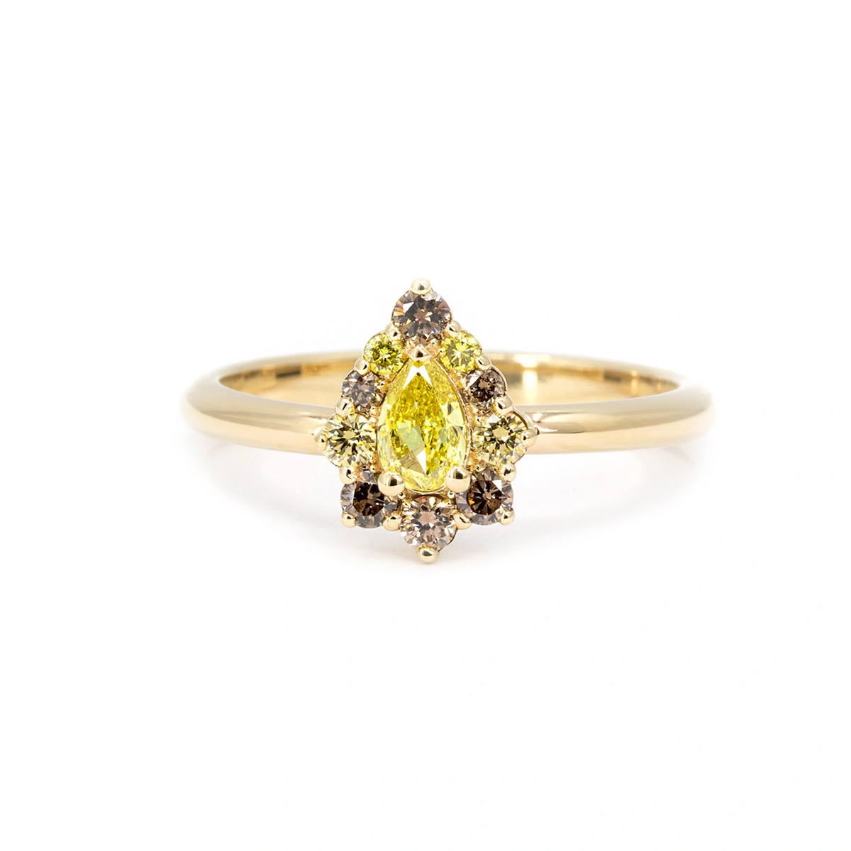 Velvet Aura | Yellow Diamond & Golden Diamond Halo Engagement Ring ...